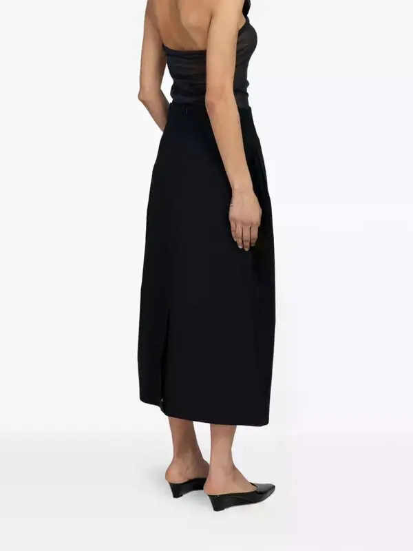 AMOMENTO Curved-silhouette Midi Skirt