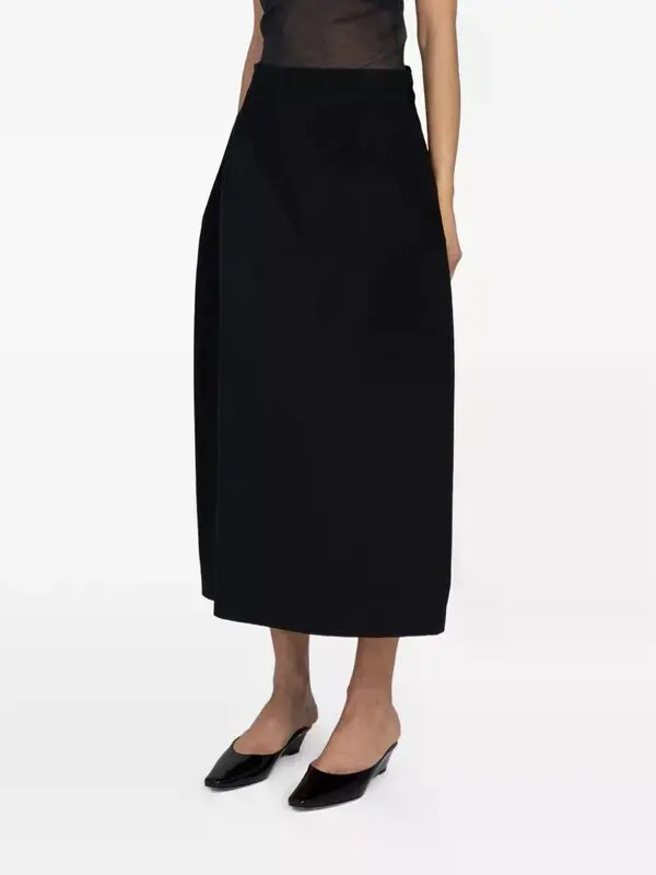 AMOMENTO Curved-silhouette Midi Skirt