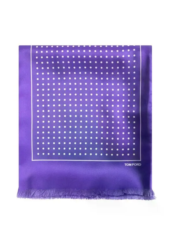 TOM FORD Polka-dot Frayed Scarf - Purple