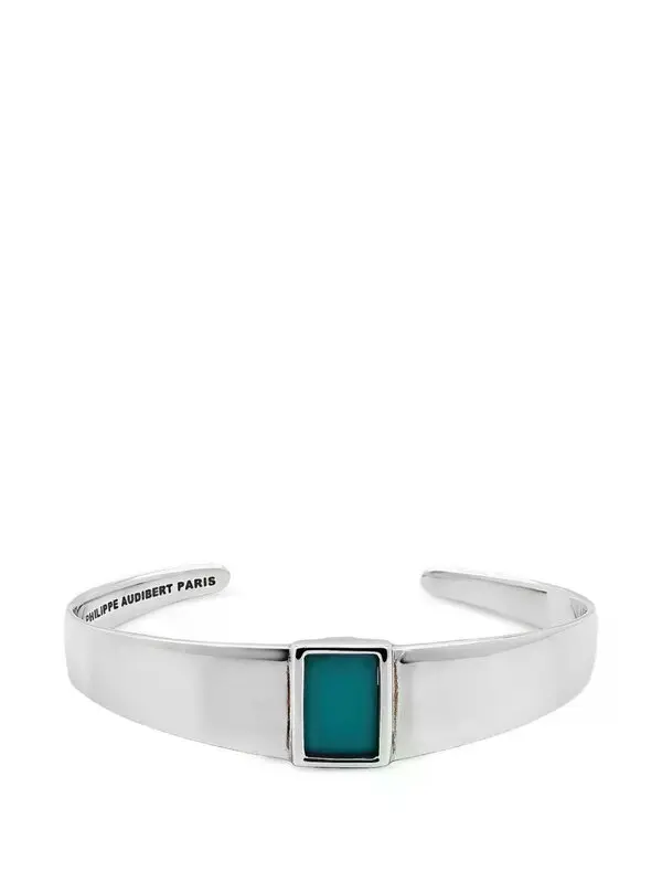 PHILIPPE AUDIBERT Stone-embellished Cuff Bracelet - Silver