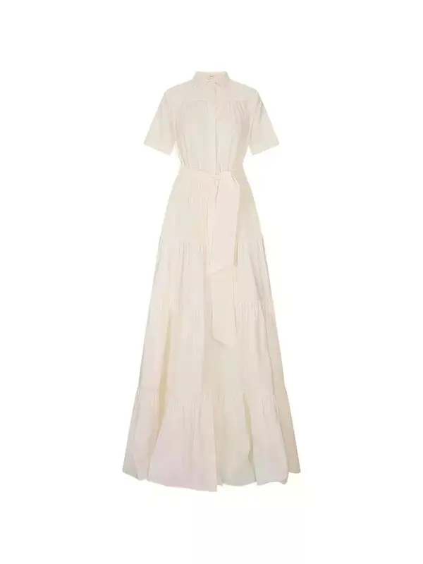 Kiton Belted Tiered Maxi Dress
