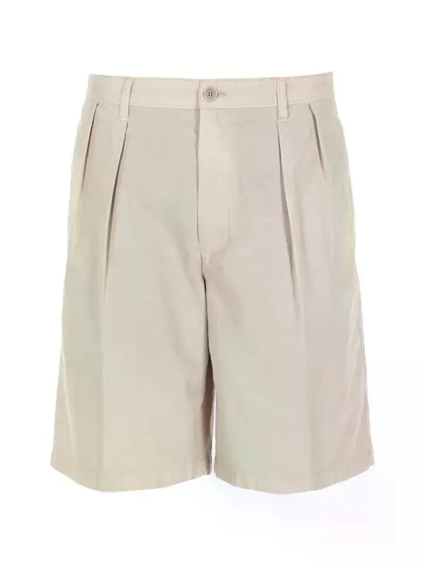 Aspesi Pleated Cotton Shorts - Neutrals