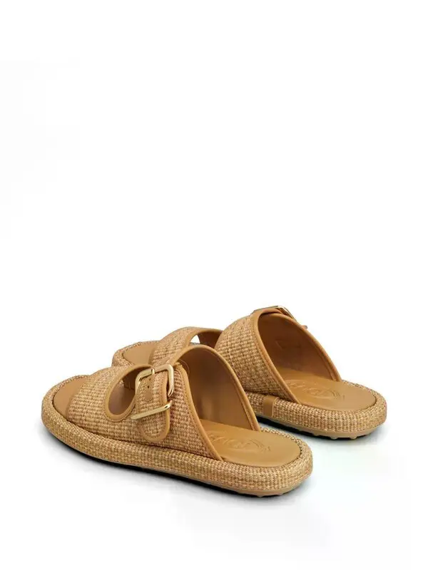 TOD'S Woven Effect Buckle Strap Sandals