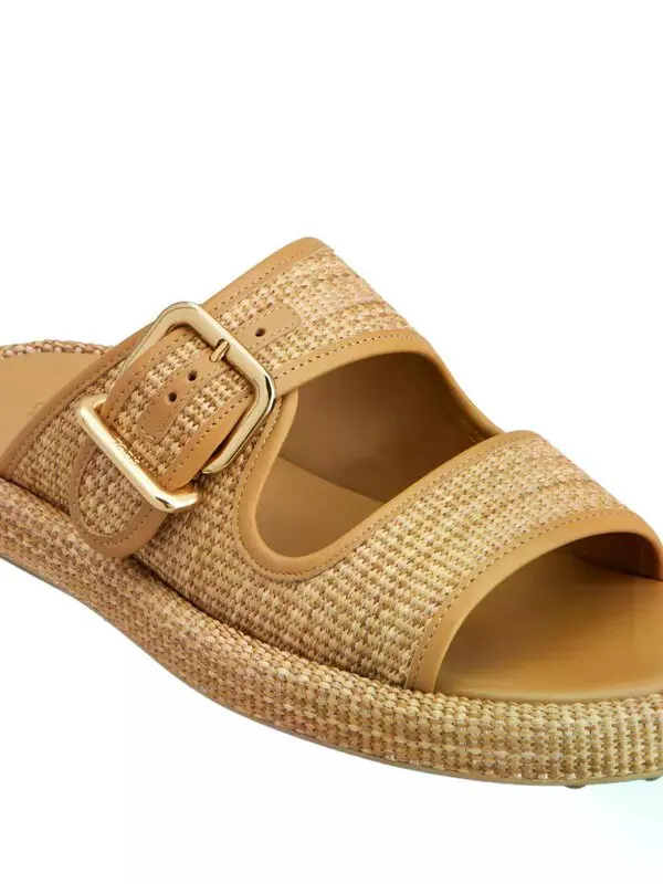 TOD'S Woven Effect Buckle Strap Sandals