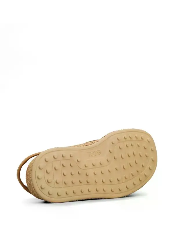 TOD'S Raffia Buckled Platform Sandals