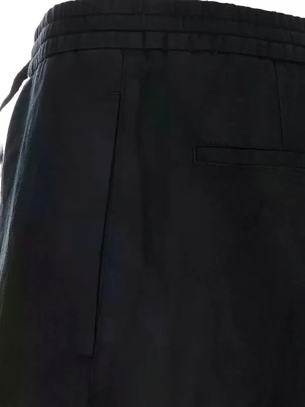 Canali Drawstring Straight-leg Trousers - Black