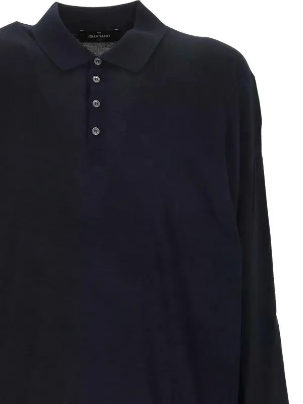 GRAN SASSO Long-sleeved Polo Shirt - Blue