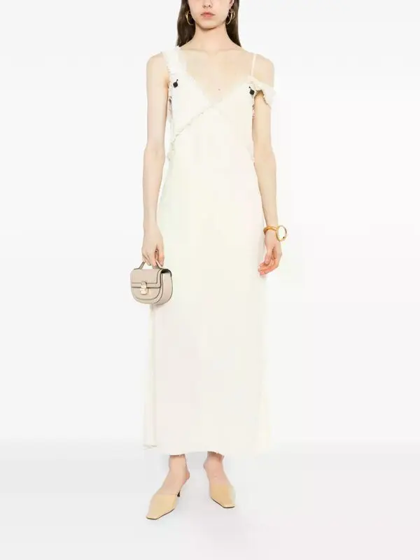 TOTEME V-neck Maxi Dress With Frayed Edges