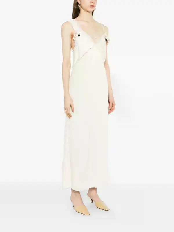 TOTEME V-neck Maxi Dress With Frayed Edges