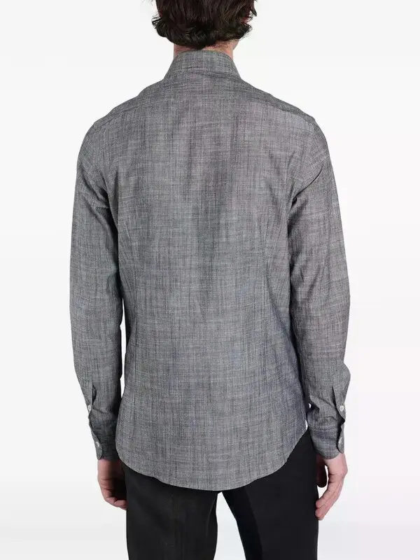 Tagliatore Ghandi Pleated Band-collar Shirt