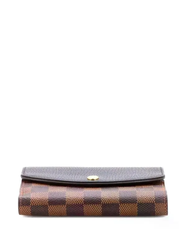 LOUIS VUITTON Normandy Wallet Damier And Leather Compact Small Wallets