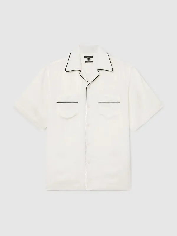 REISS Canyon Jacquard-stripe Piped Shirt