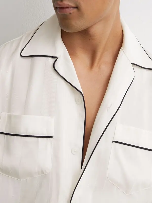 REISS Canyon Jacquard-stripe Piped Shirt
