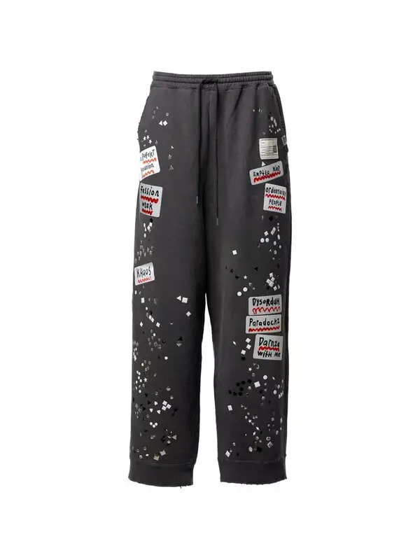 Mihara Yasuhiro Stud-embellished Patch-detail Track Pants - Grey