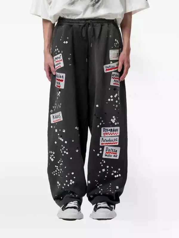 Mihara Yasuhiro Stud-embellished Patch-detail Track Pants