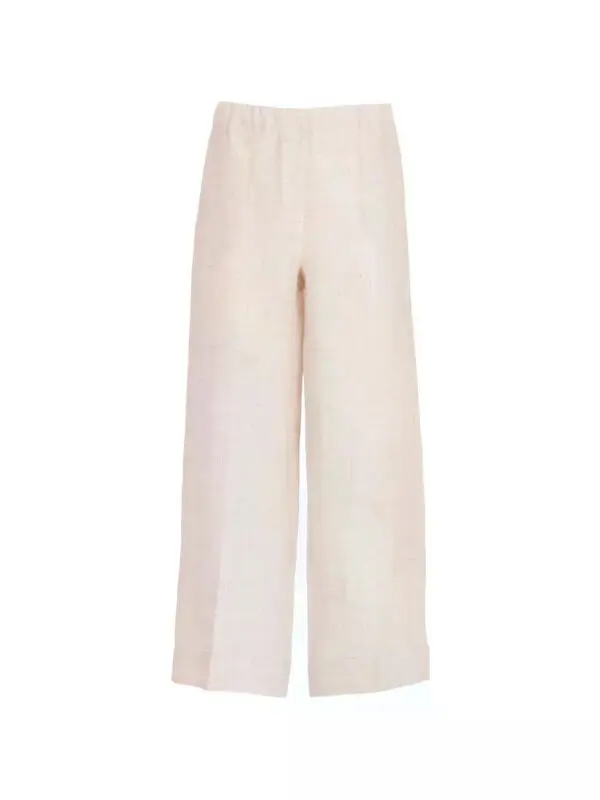 D.exterior Wide-leg Trousers With Turn-up Cuffs - Neutrals