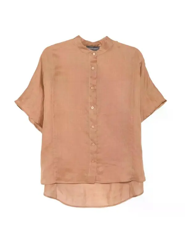 Lorena Antoniazzi Short Sleeve Band Collar Shirt