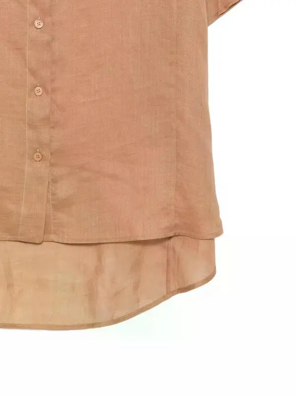 Lorena Antoniazzi Short Sleeve Band Collar Shirt