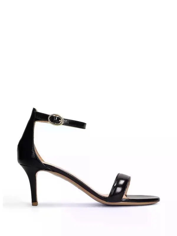 FABIO RUSCONI Patent Finish Ankle Strap Sandals - Black