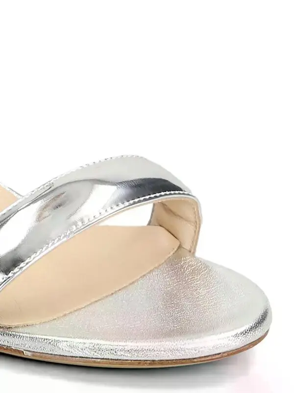 FABIO RUSCONI Metallic Ankle Strap Sandals - Silver