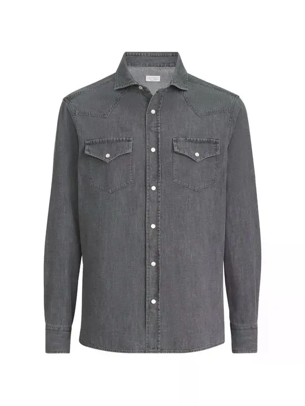 Brunello Cucinelli Lightweight Denim Shirt - Grey