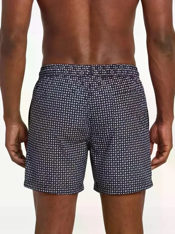 Altea Geometric Print Drawstring Swim Shorts - Blue