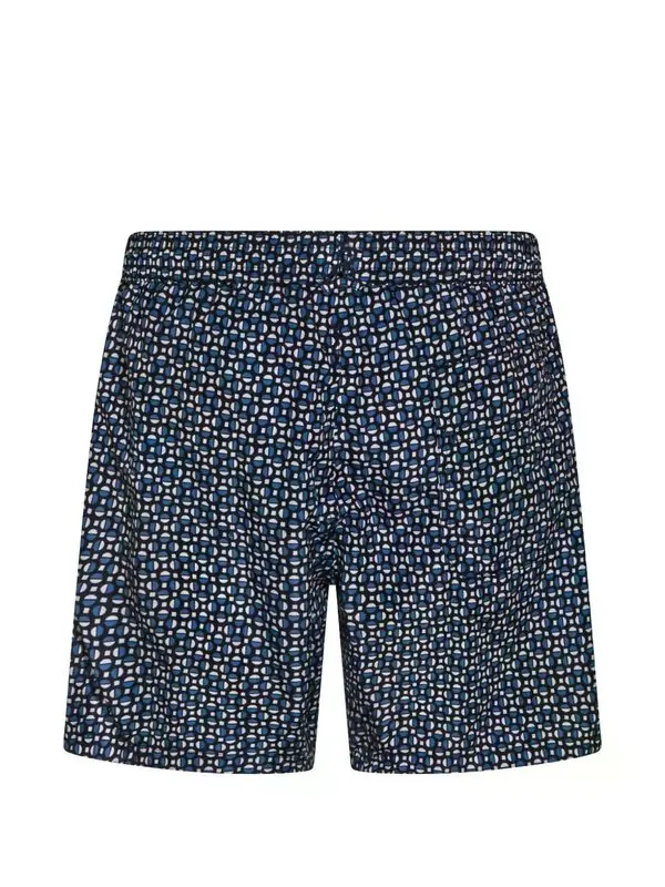 Altea Geometric Print Drawstring Swim Shorts - Blue