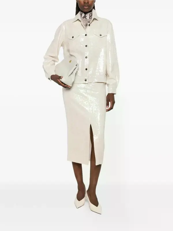 Kiton Embellished Sequin Button-up Jacket