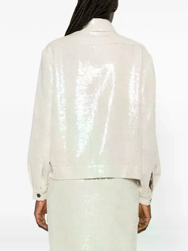 Kiton Embellished Sequin Button-up Jacket