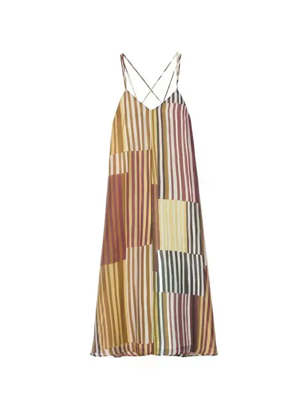 OTTOD'AME Striped Patchwork Maxi Dress