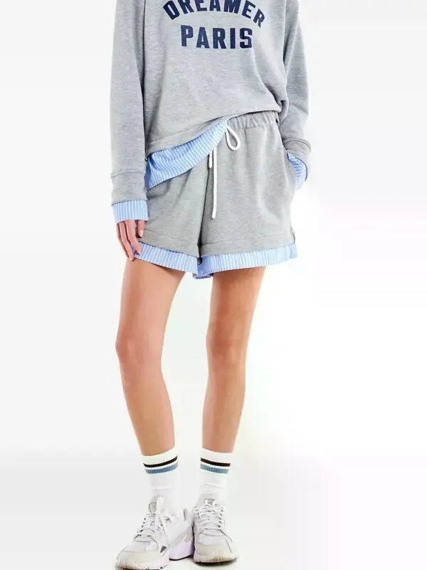 VICOLO Layered Effect Drawstring Shorts