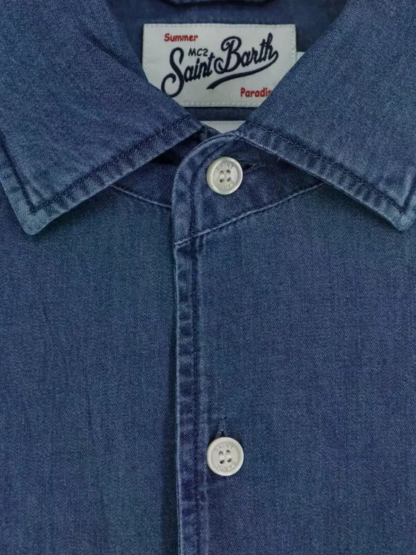MC2 SAINT BARTH Raphael Chambray Long-sleeve Shirt - Blue