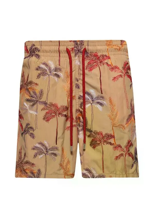 Vilebrequin Palm Tree Print Swim Shorts - Neutrals