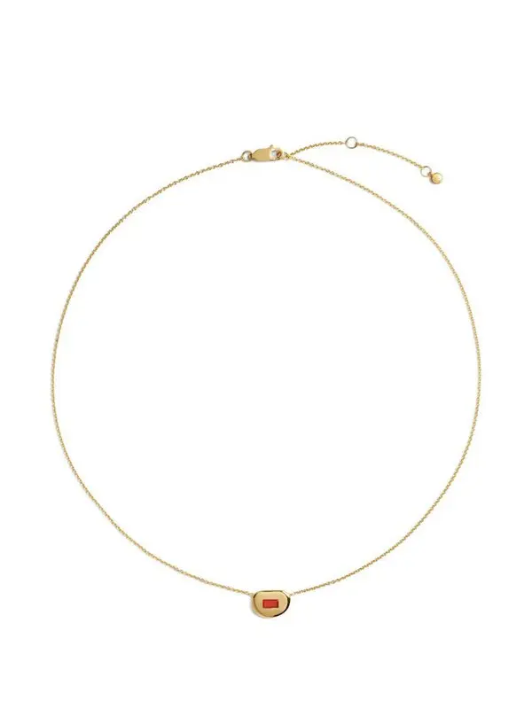 Monica Vinader Tone Red Onyx Baguette-cut Gemstone Necklace - Gold