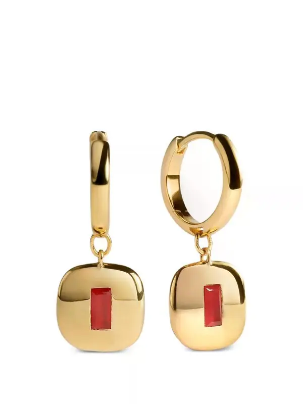 Monica Vinader Gemdrop Hoop Earrings With Red Onyx - Gold