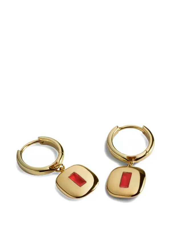 Monica Vinader Gemdrop Hoop Earrings With Red Onyx