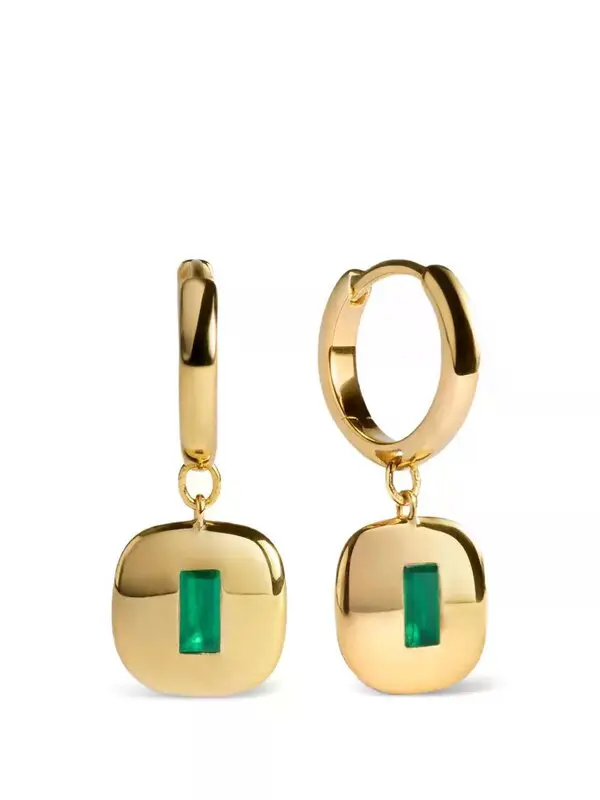 Monica Vinader Gemdrop Onyx Hoop Earrings - Gold
