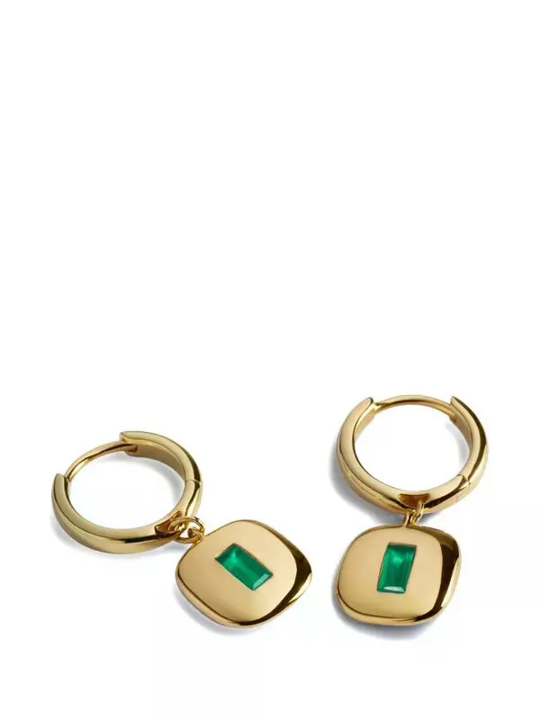 Monica Vinader Gemdrop Onyx Hoop Earrings - Gold