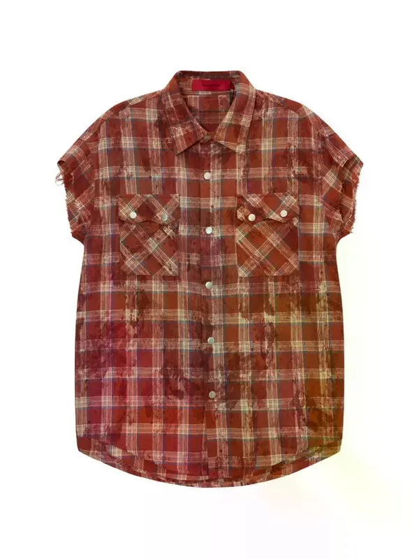 ACUPUNCTURE 1993 Texas Check Frayed-edge Shirt