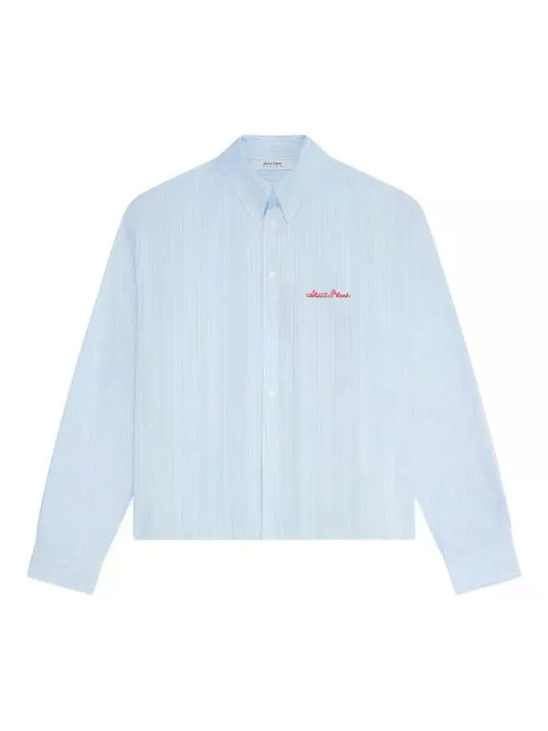 ABOUT:BLANK Striped Chest-pocket Shirt - Blue