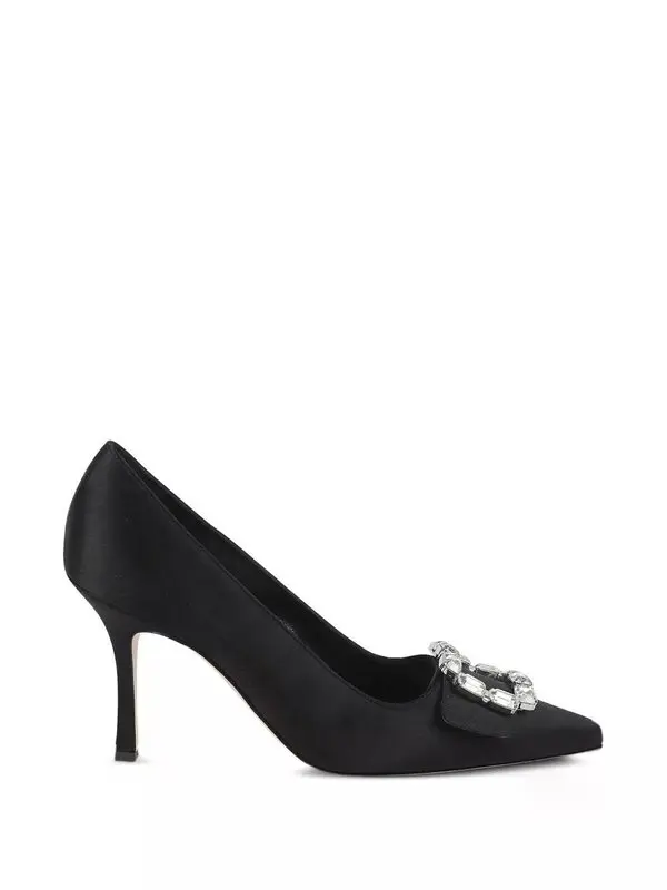 Manolo Blahnik Hangisi Crystal-buckle Pumps - Black