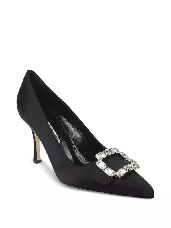 Manolo Blahnik Hangisi Crystal-buckle Pumps - Black