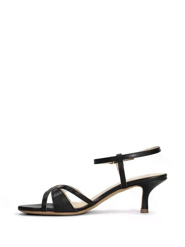 FABIO RUSCONI Criss-cross Kitten-heel Sandals - Black