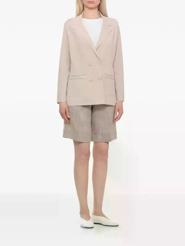 D.exterior Double-breasted Crystal Embellished Jacket