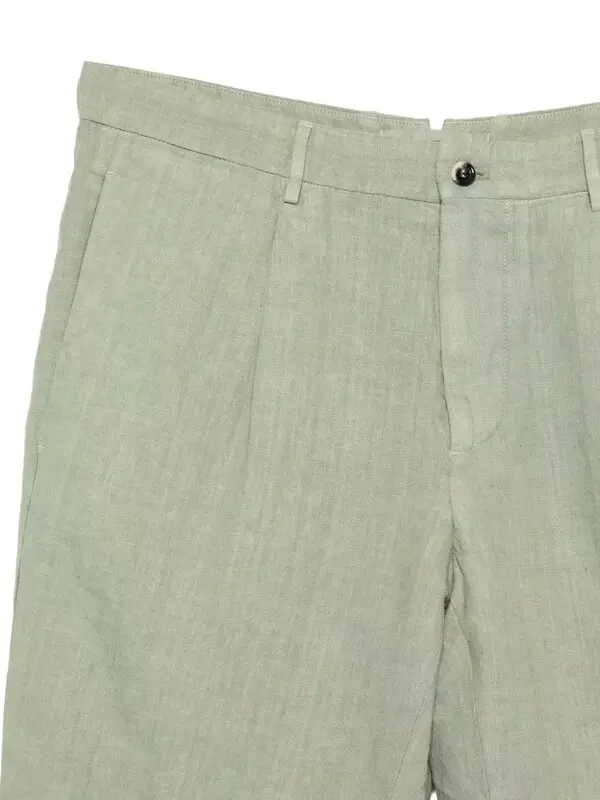 DELL'OGLIO Pleated Detail Tailored Shorts - Green