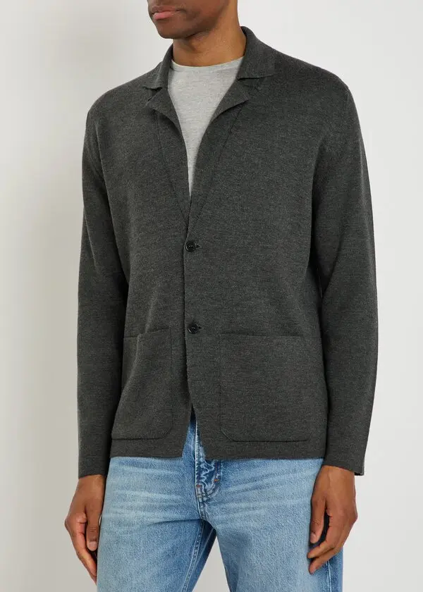 John Smedley Narah Merino Wool Cardigan - Charcoal