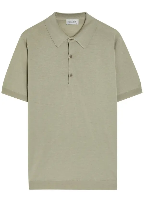 John Smedley Macloud Merino Wool Polo Shirt - Olive