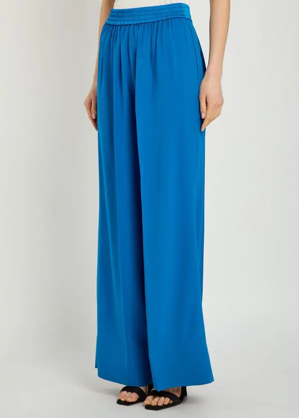 JOSEPH Cara Wide-leg Crepe Trousers