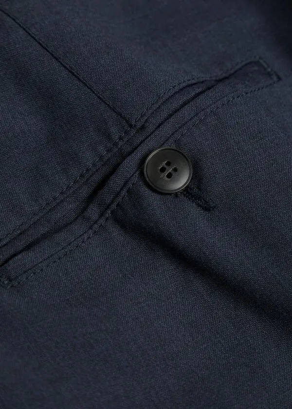 Canali Tapered-leg Wool Trousers - Navy