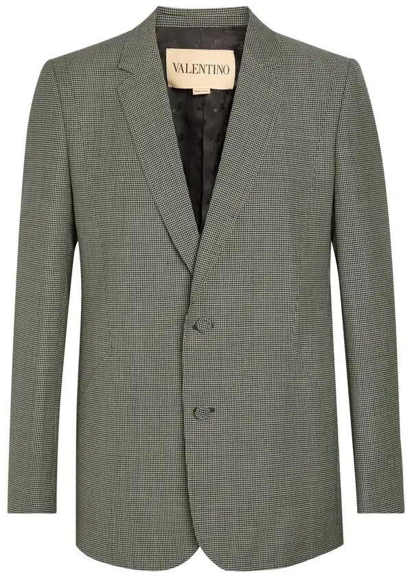 Valentino Garavani Houndstooth Wool Blazer